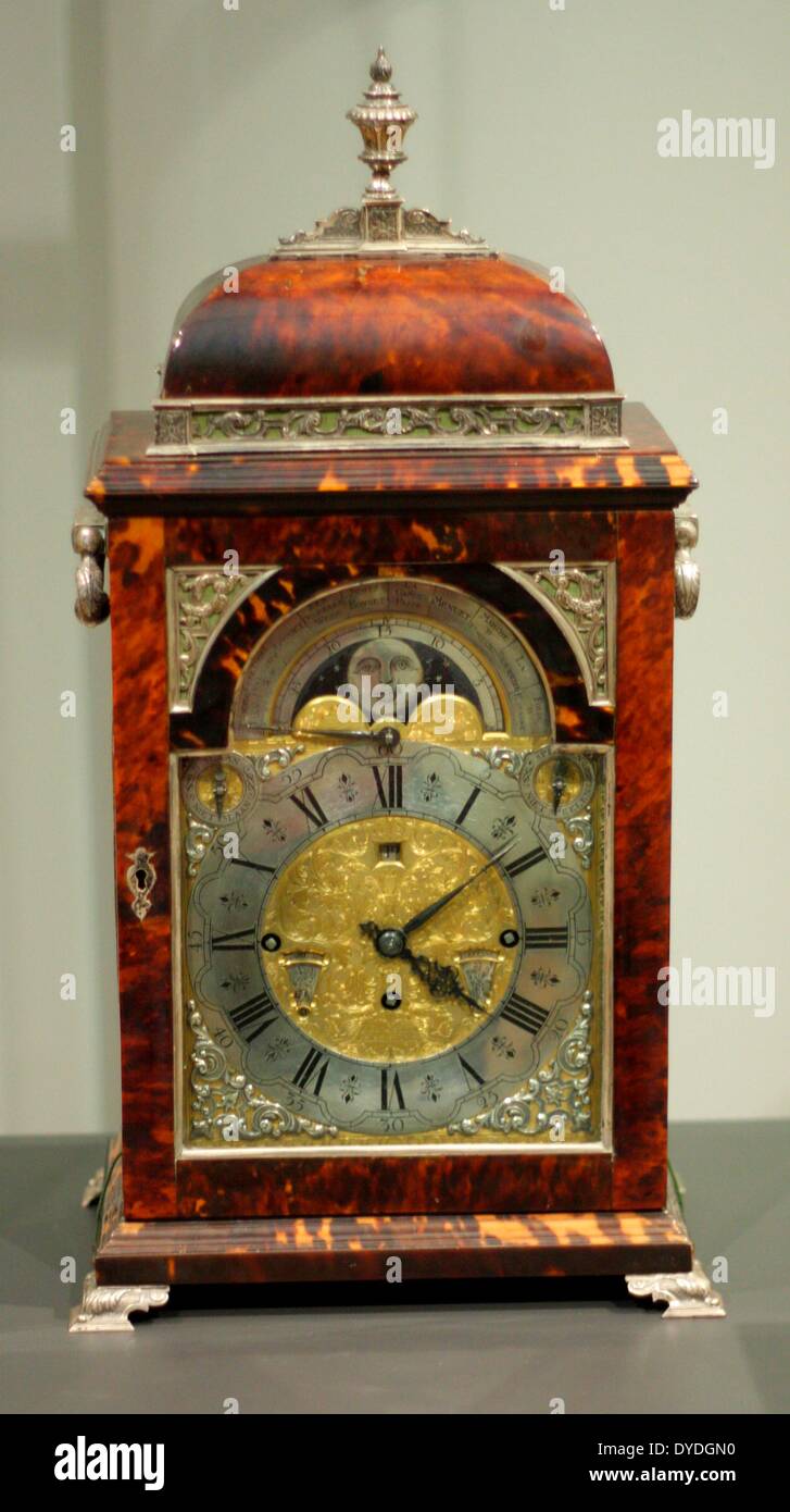 Table Clock. Jan van Ceulen, The Hague c 1700-1725. Oak veneered with ...
