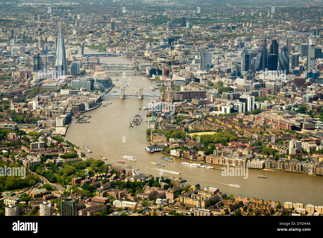 Aerial view of some of the major London landmarks Stock Photo - Alamy