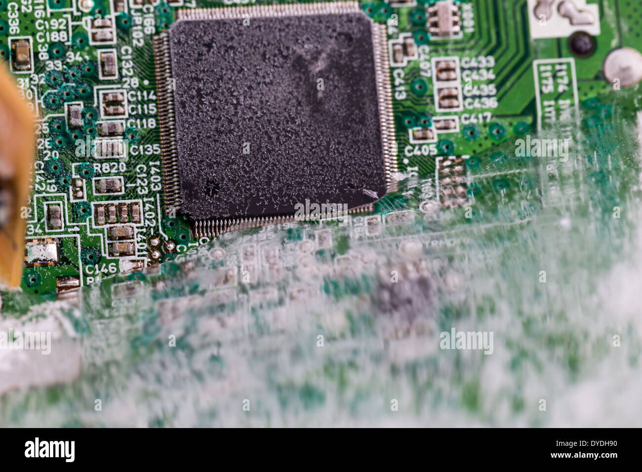 frozen electonics board for computer in ice Stock Photo - Alamy