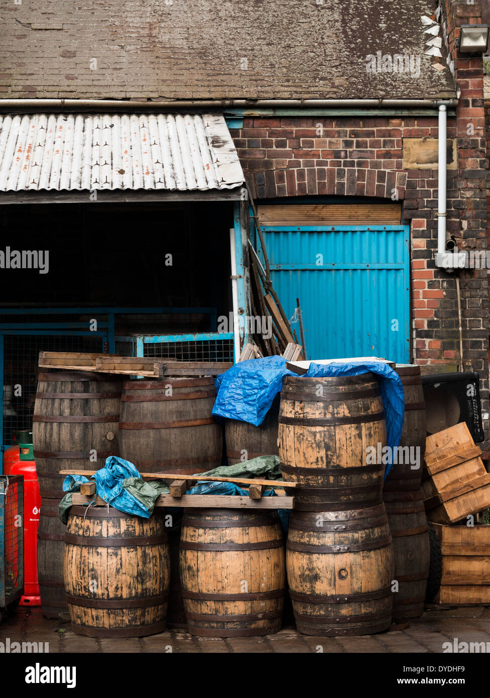 wooden whisky barrels Stock Photo - Alamy
