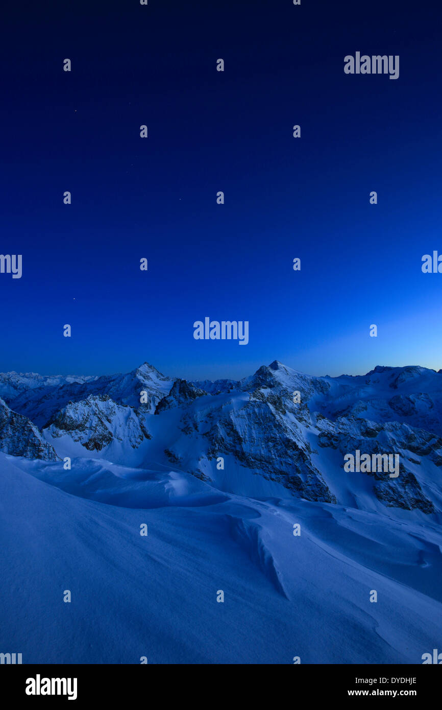 Evening dusk Alps view Titlis mountain mountain panorama mountains ...