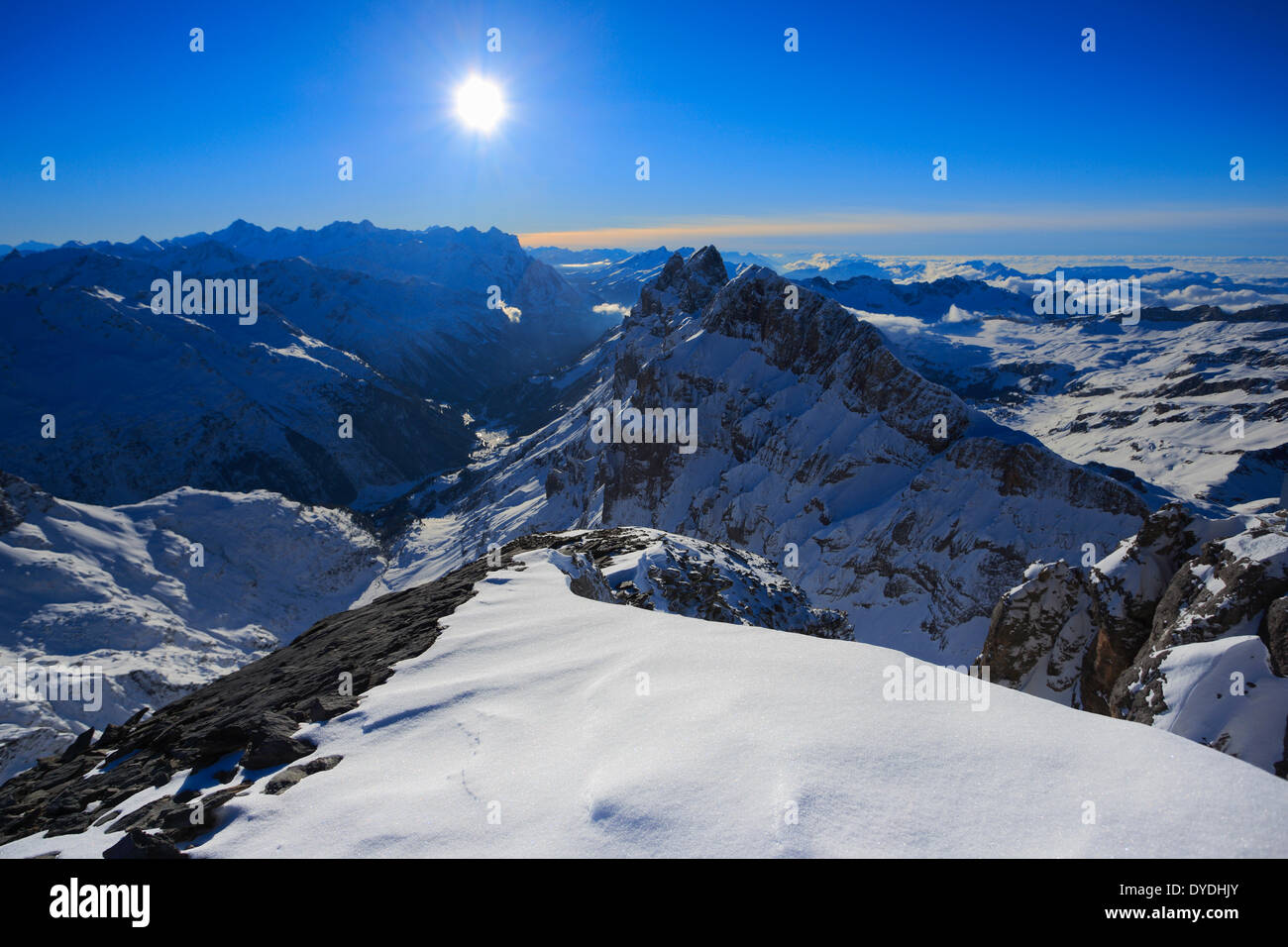 Alps view Titlis mountain mountain panorama mountains Bernese Alps ...