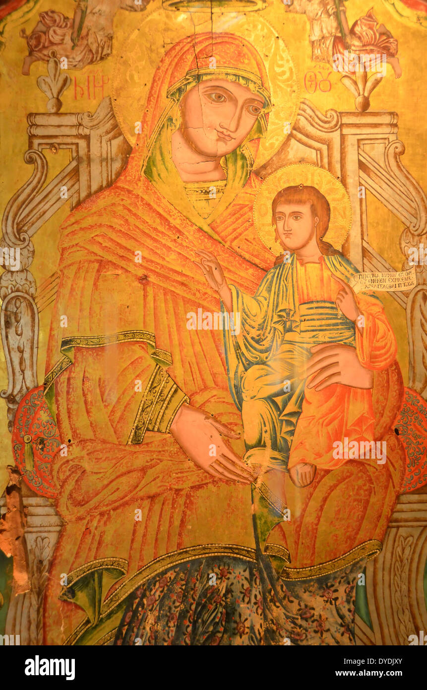painting paint oil wood Anatolia Antalya Christian religion saintly ...