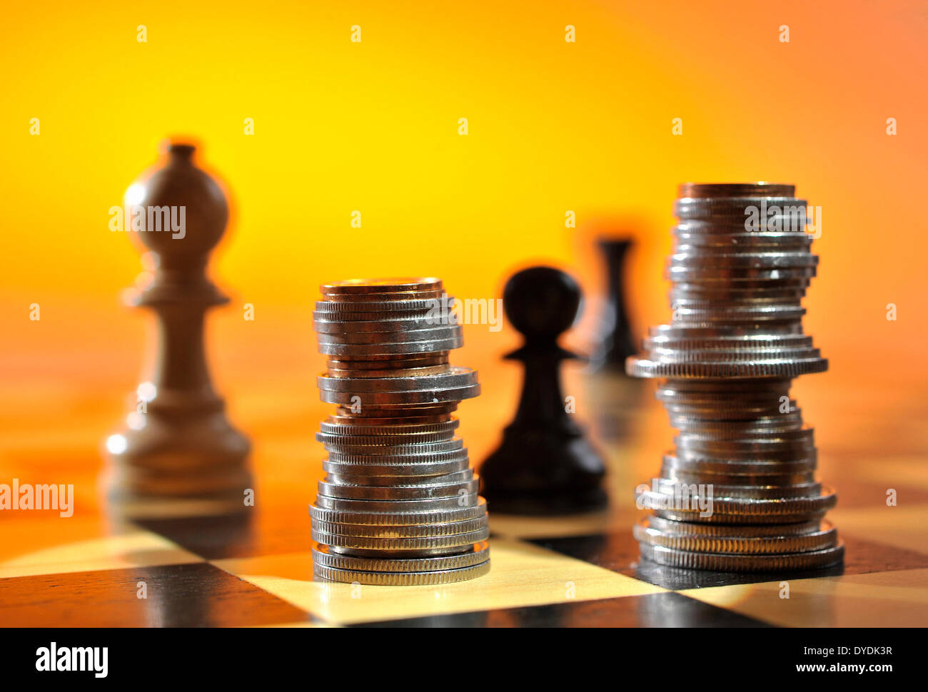 Chess, Check, chess pieces, play, game, strategy, money, coins, Swiss ...