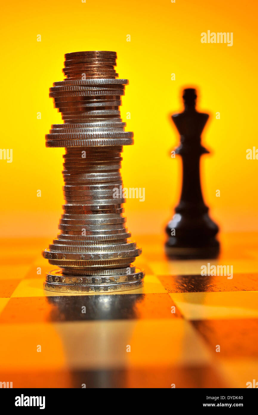 Chess, Check, chess pieces, play, game, strategy, money, coins, Swiss ...