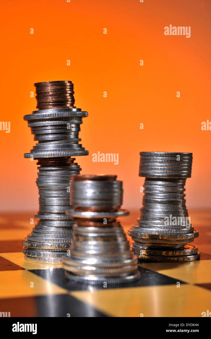 Chess, Check, chess pieces, play, game, strategy, money, coins, Swiss ...