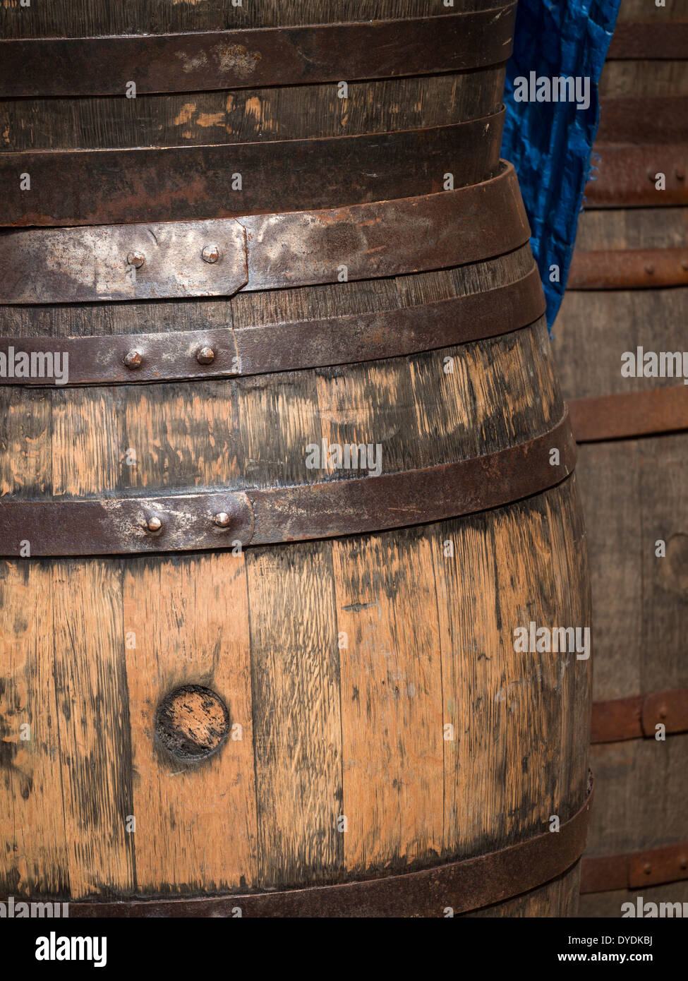 wooden whisky barrels Stock Photo - Alamy