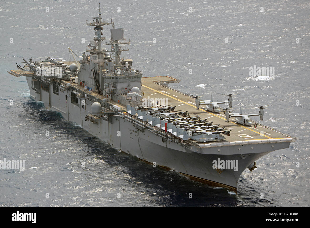 US Navy amphibious assault ship USS Bonhomme Richard during operations ...
