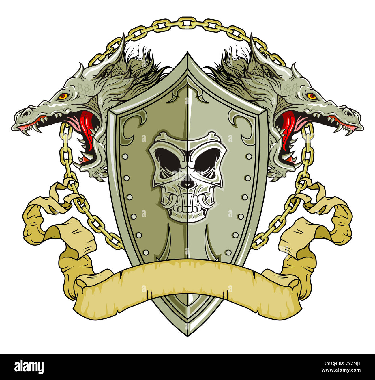 Dragons and shield hi-res stock photography and images - Alamy