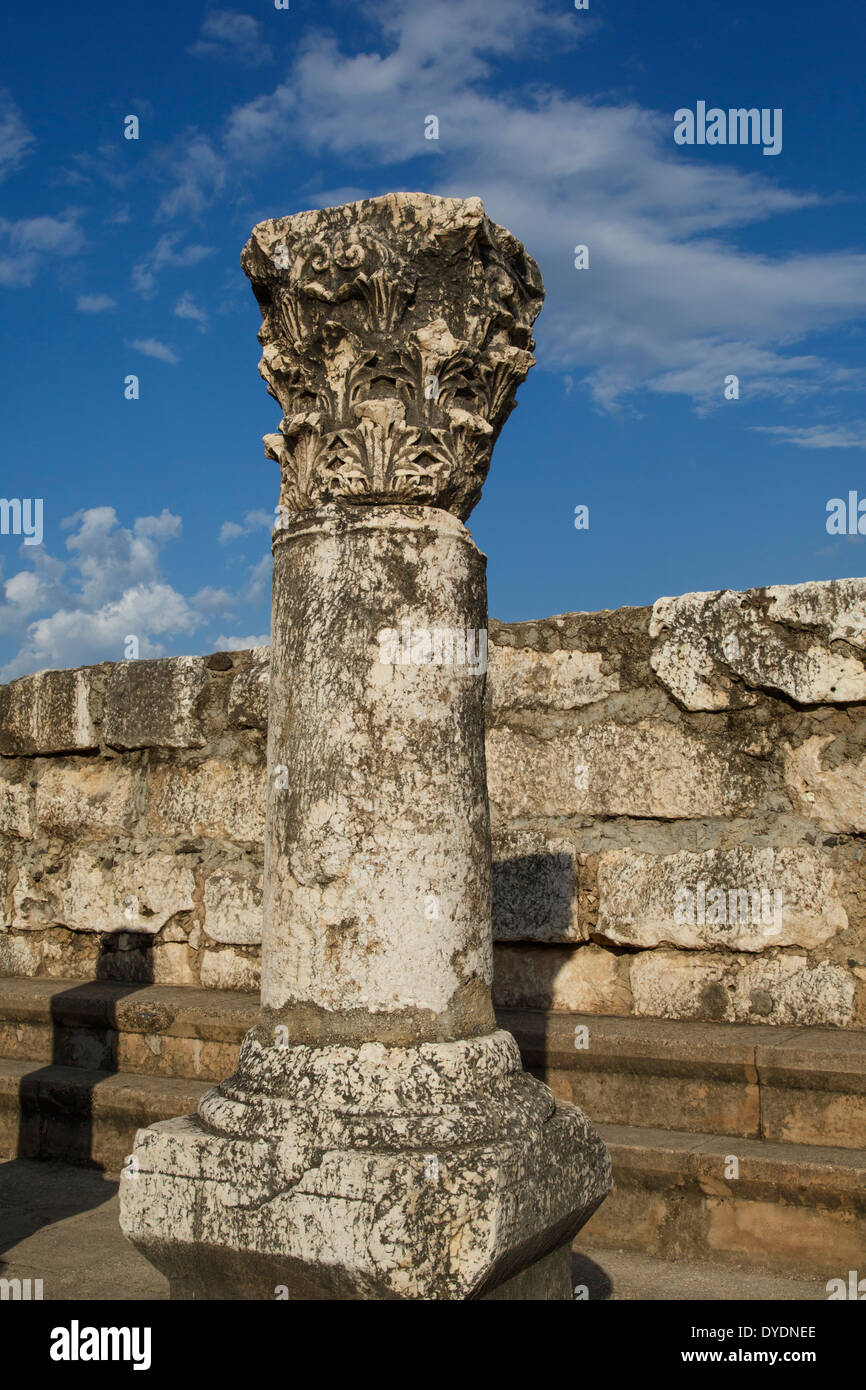 Ruins of the old synagogue in Capernaum by the Sea of Galilee, Israel ...