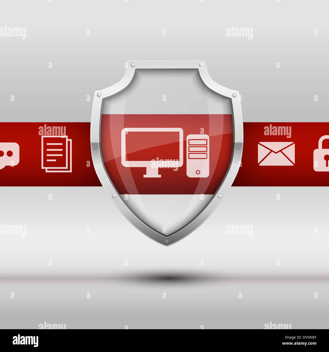 Bright red shield hi-res stock photography and images - Alamy