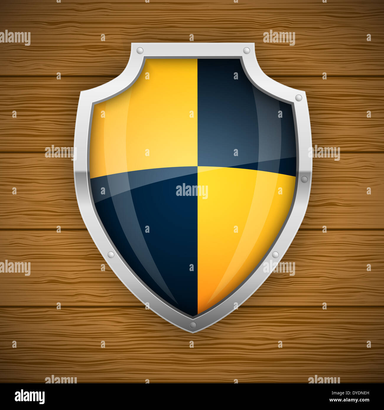 Shield sign board wood shield hi-res stock photography and images - Alamy