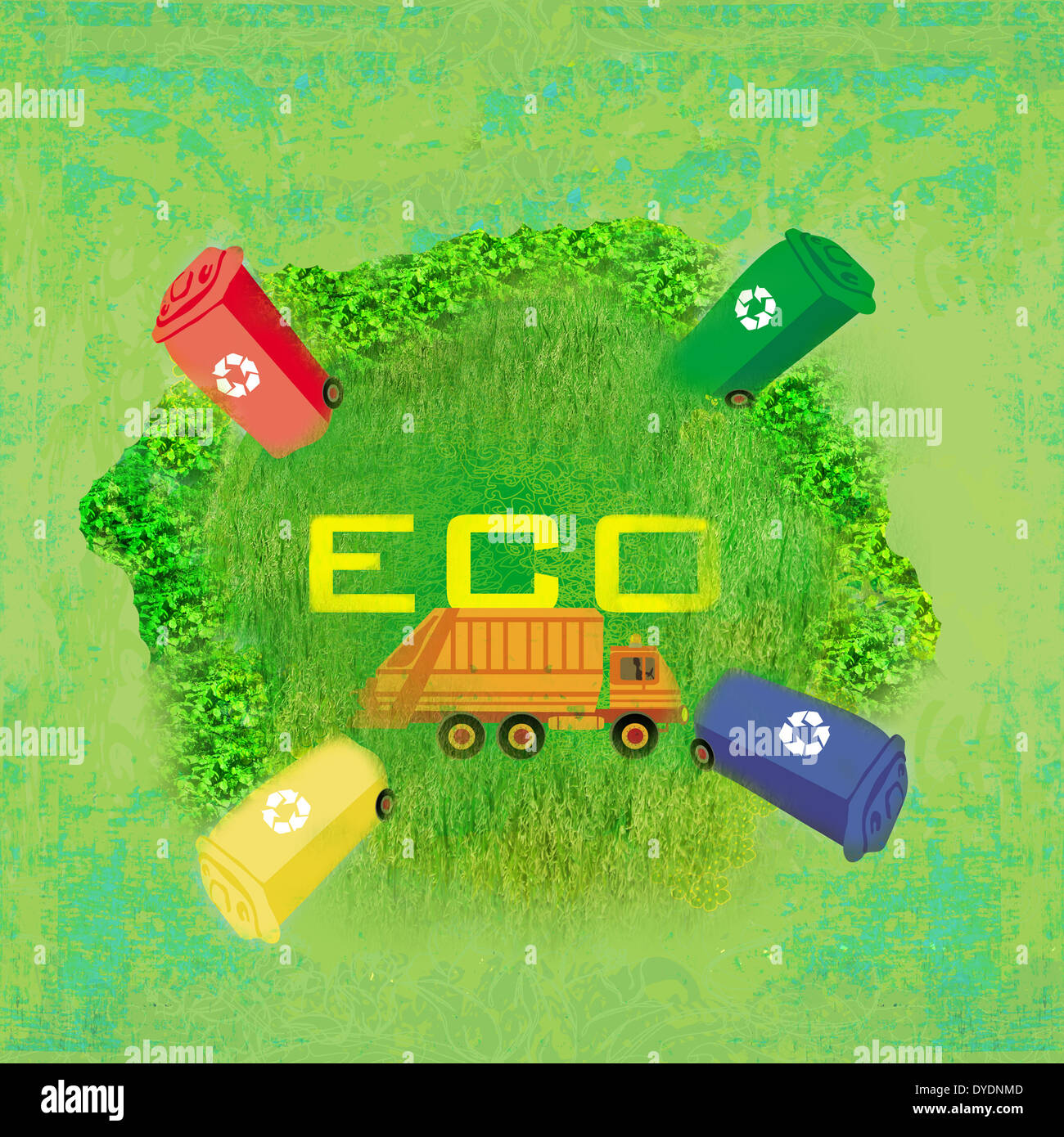 ecology card design, segregation of garbage Stock Photo - Alamy