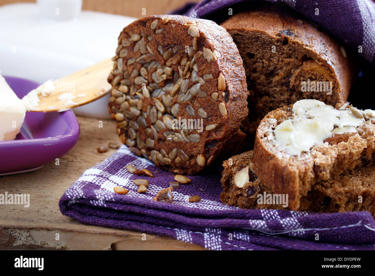 Fresh bread with butter Stock Photo - Alamy