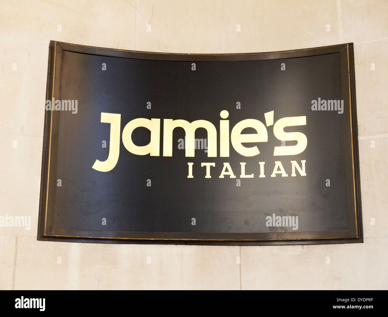 Jamie`s Italian sign in Manchester UK Stock Photo - Alamy