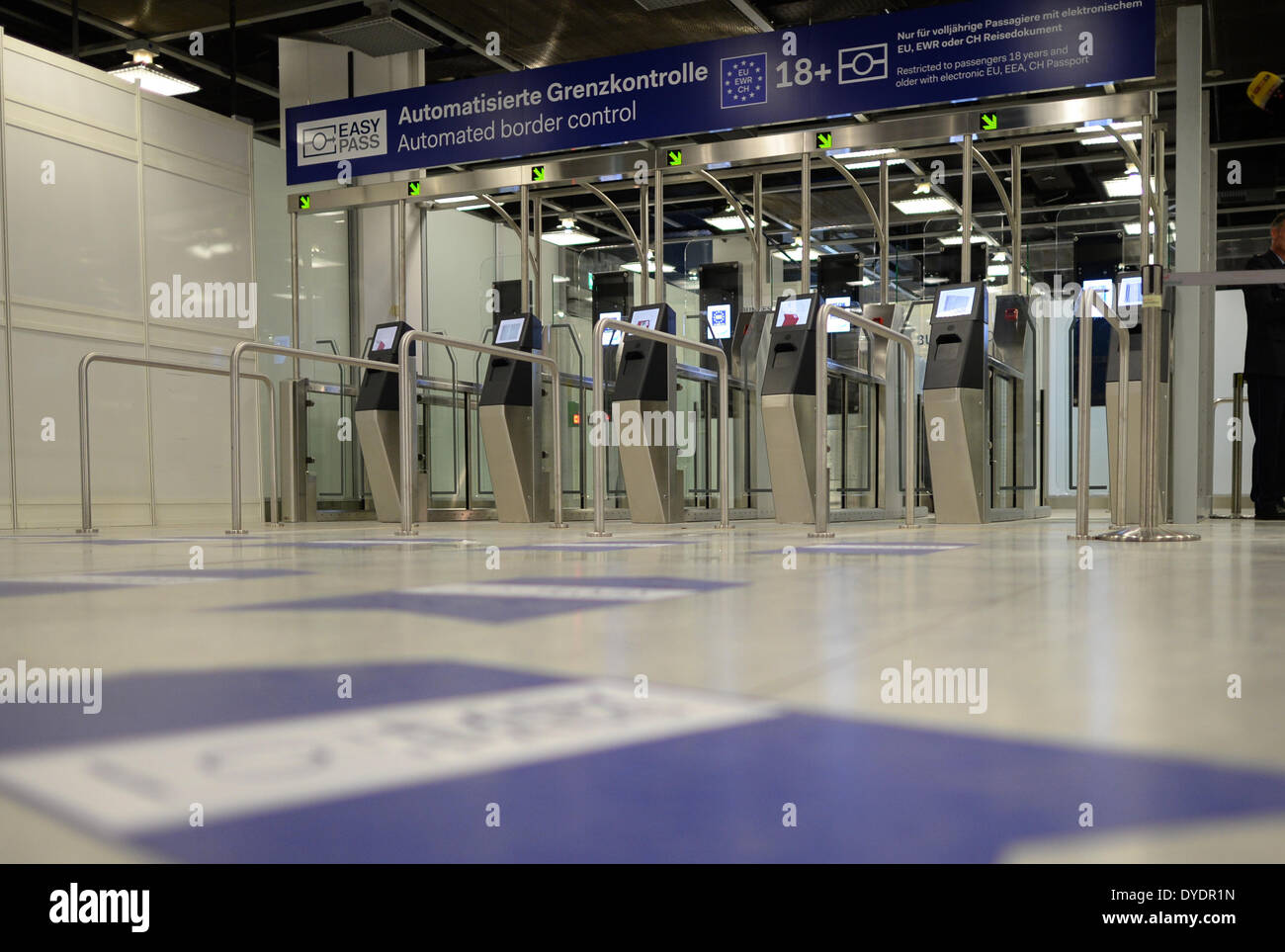 Security checkpoints of the new border control system EasyPass are ...
