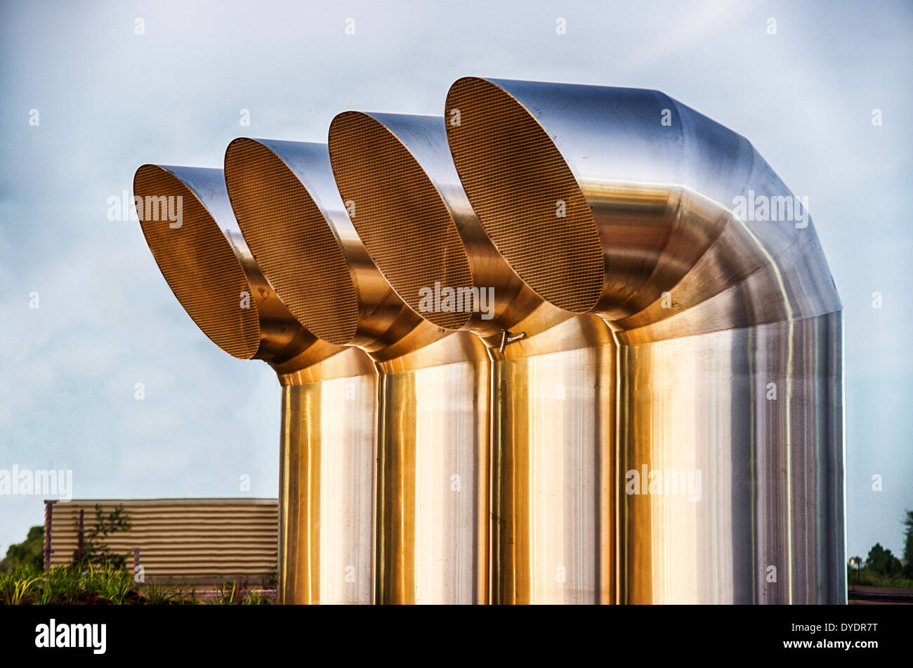 Industrial exhaust funnels Stock Photo - Alamy