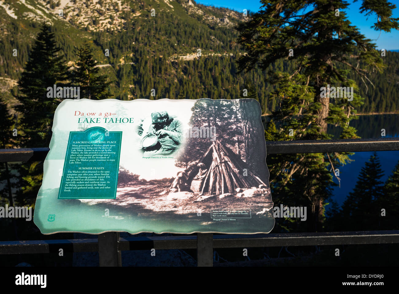 Native American Washoe interpretive sign, Emerald Bay State Park, Lake ...