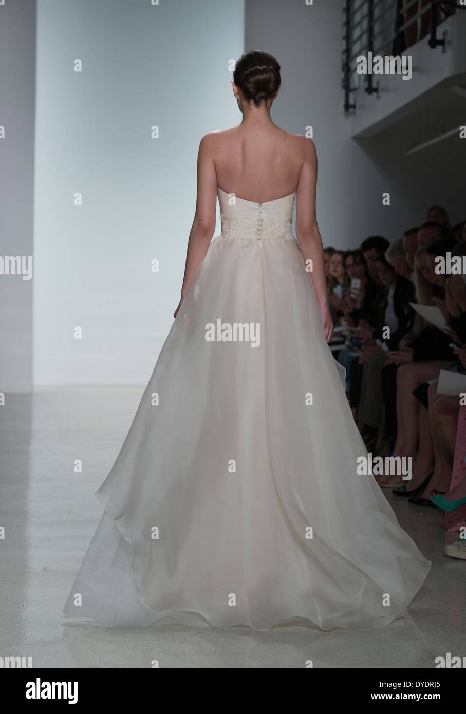 Model walks runway for Amsale collection by Amsale Aberra during bridal ...