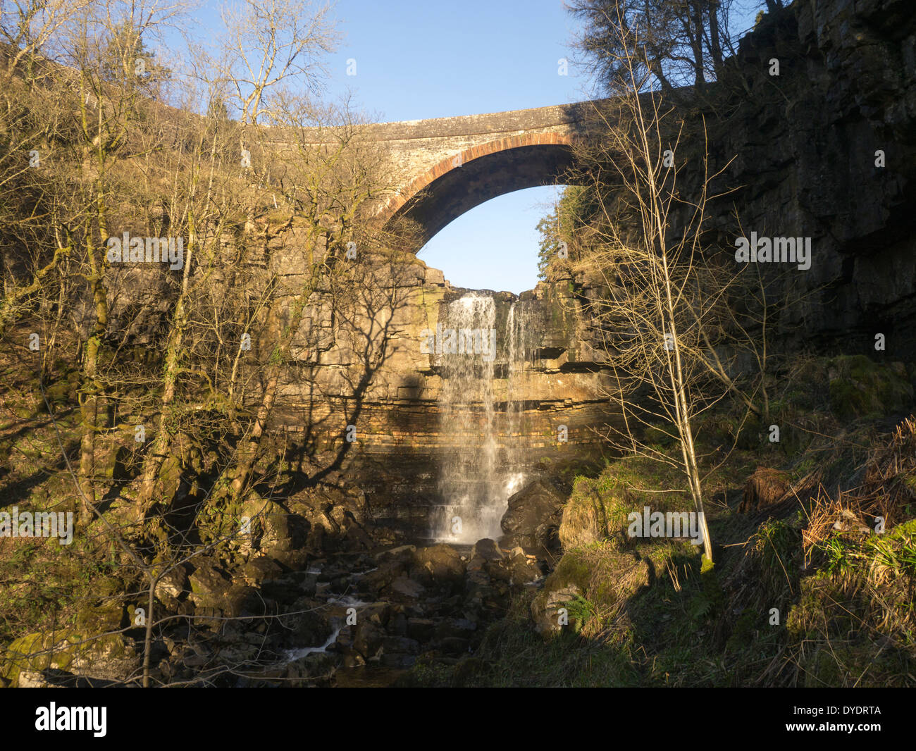 Ashgill Force in Cumbria near to the village of Garrigill is a ...