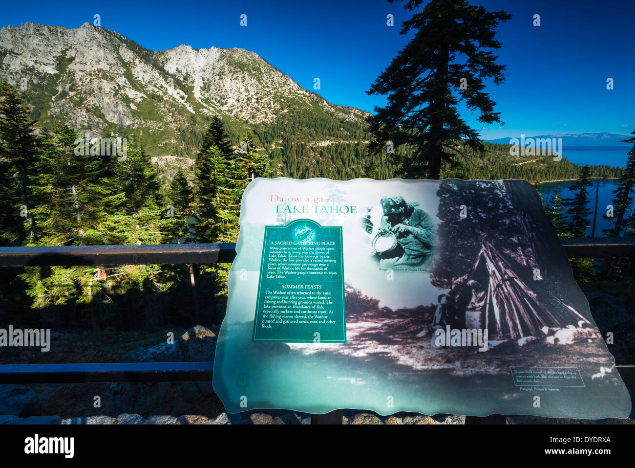 Native American Washoe interpretive sign, Emerald Bay State Park, Lake ...
