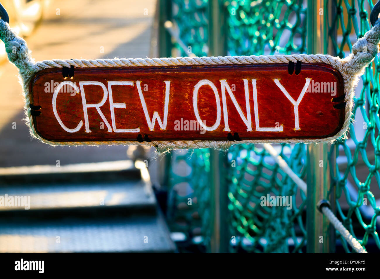 Crew Only sign Stock Photo - Alamy