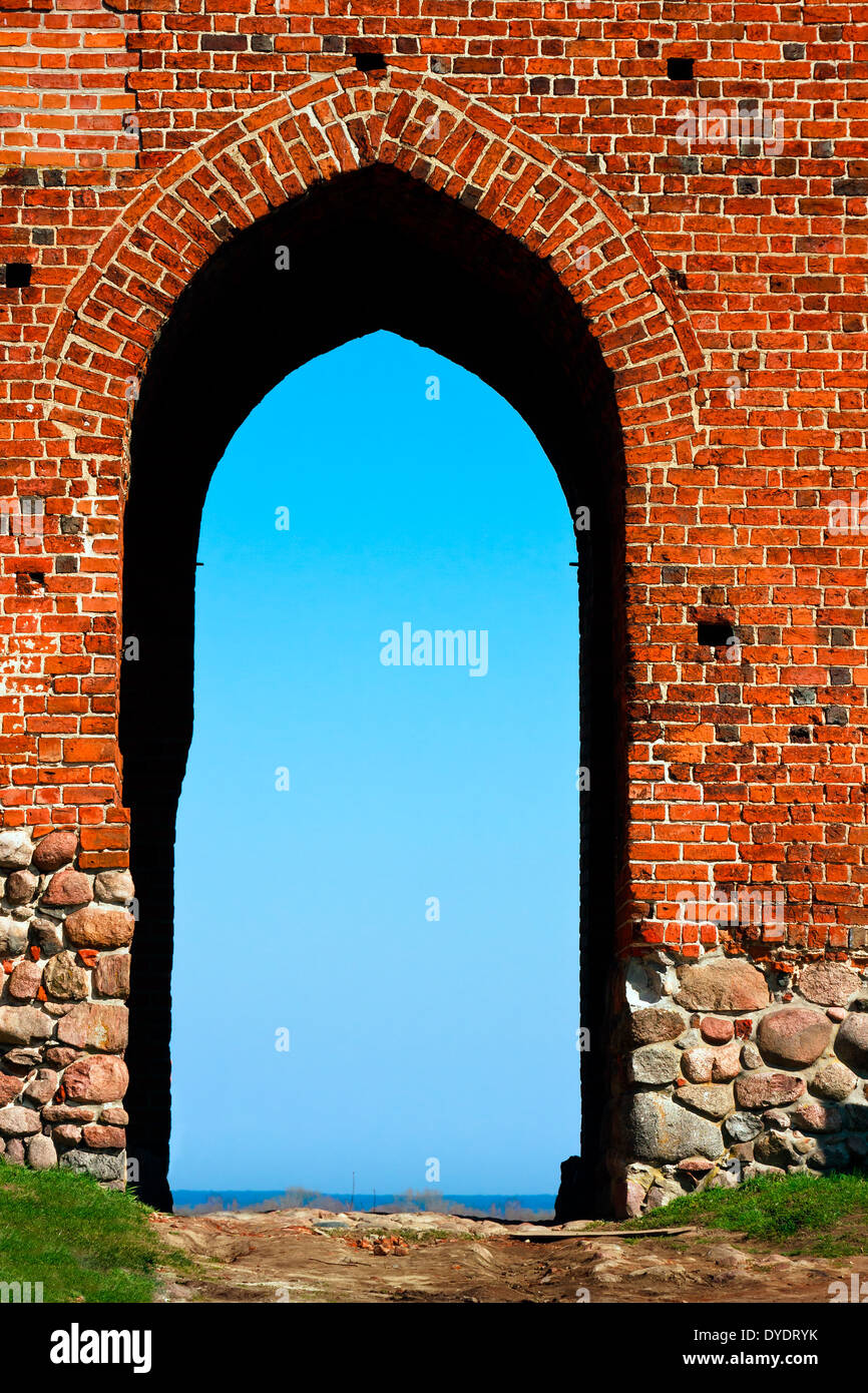 Medieval brick gate Stock Photo - Alamy