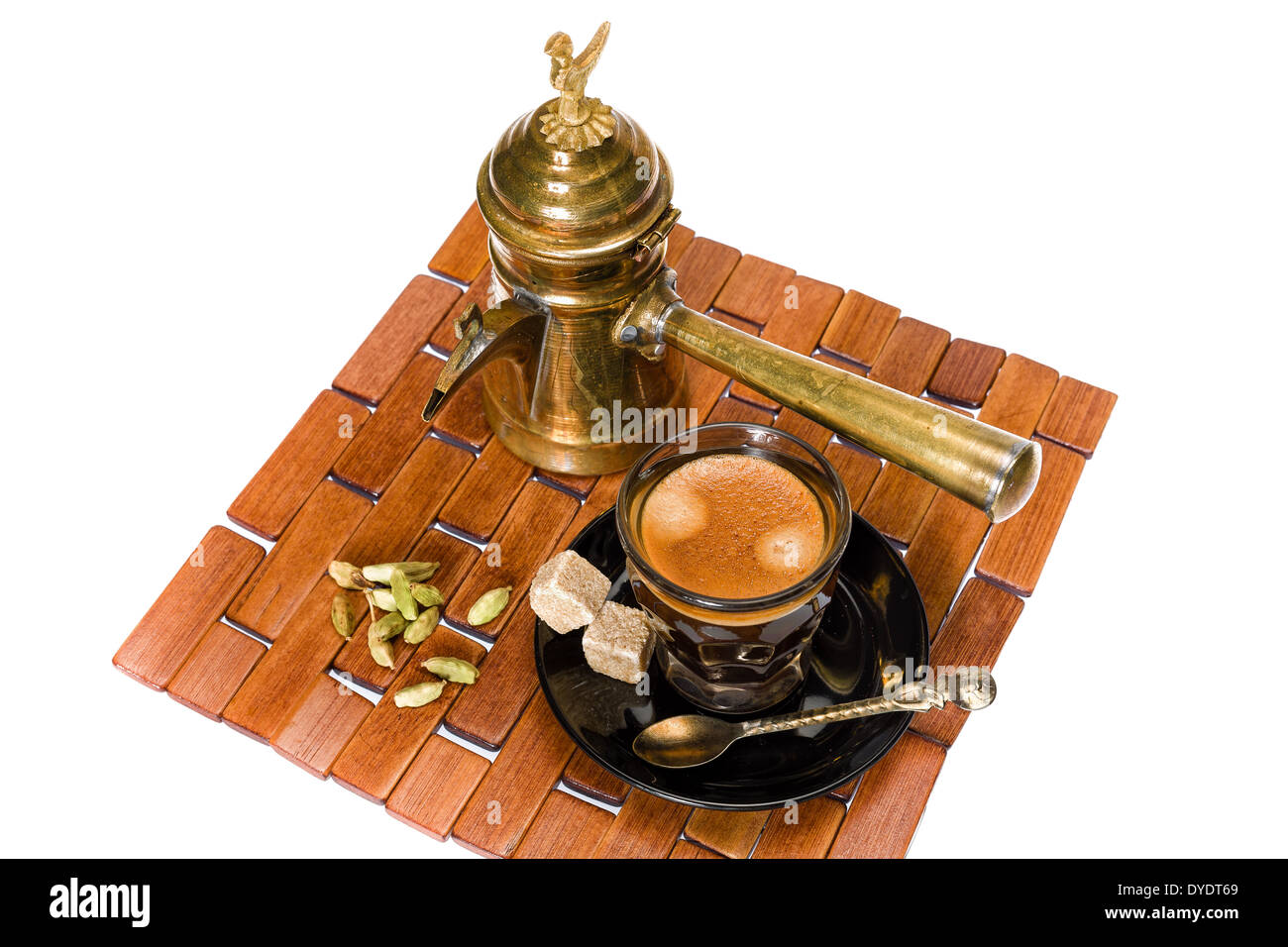 Traditional Turkish coffee served with coriander seeds Stock Photo - Alamy