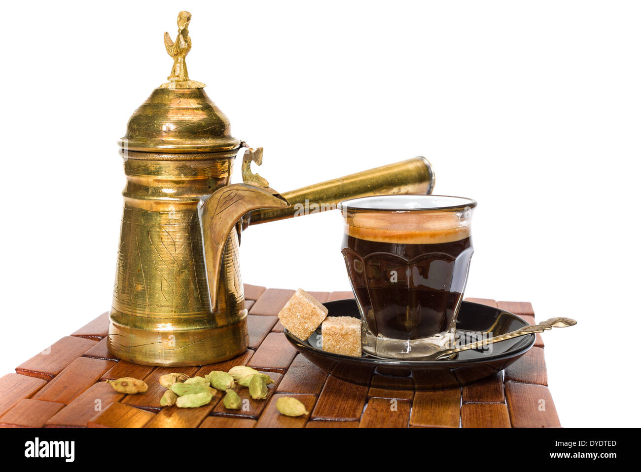 Traditional Turkish coffee served with coriander seeds Stock Photo - Alamy