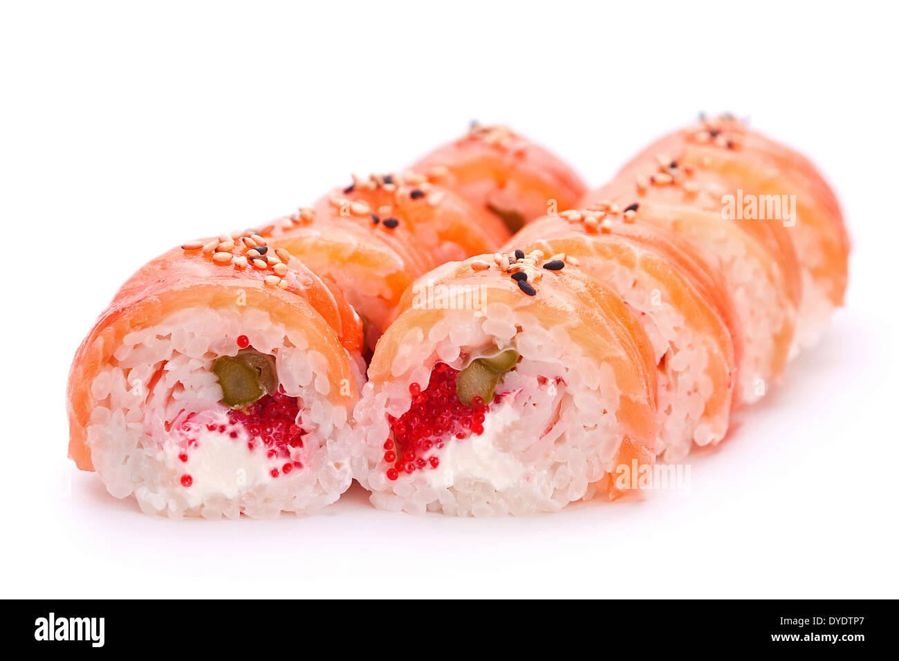 Japanese food roll isolated on white Stock Photo - Alamy