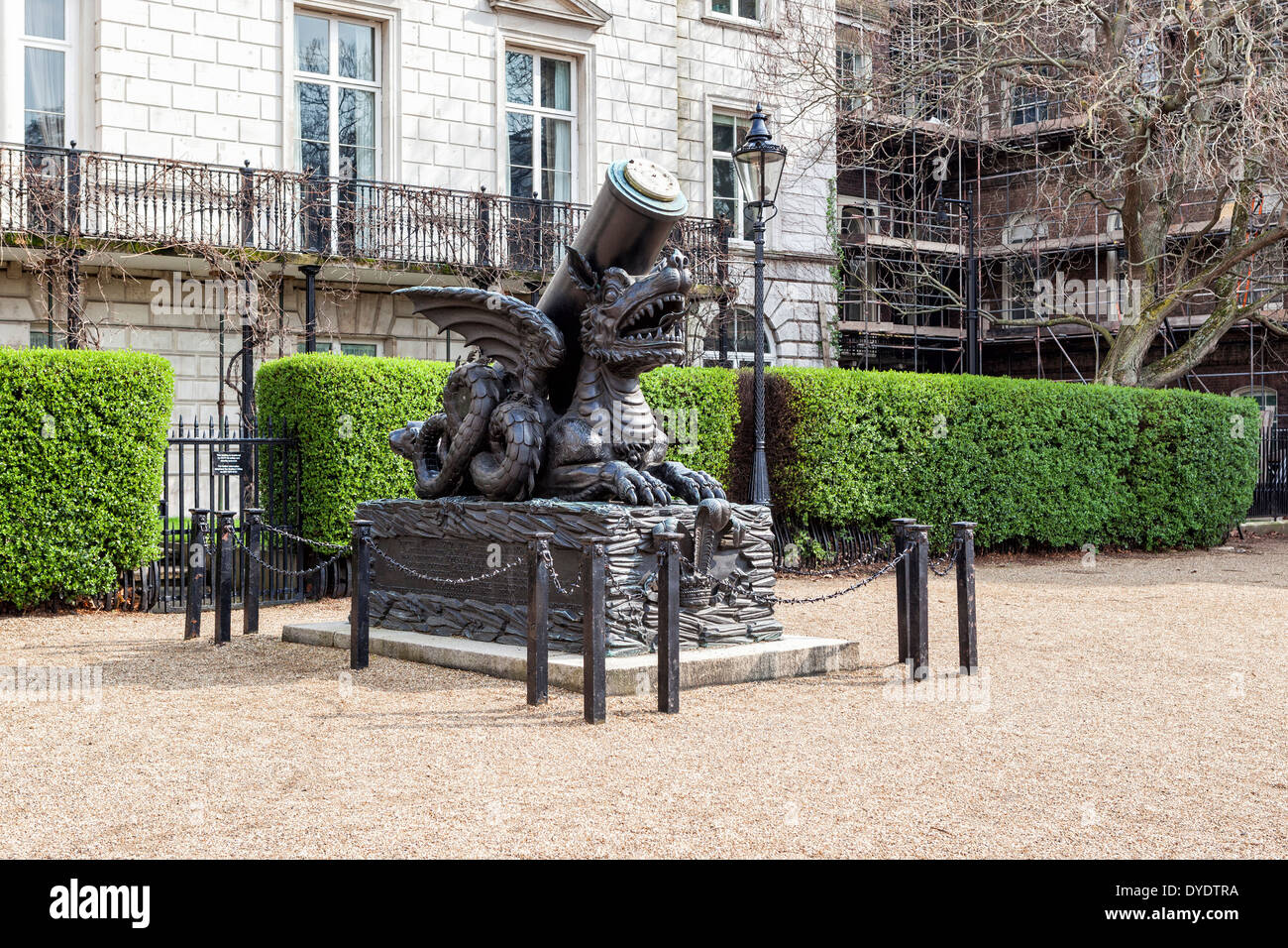 Ornate Cadiz memorial 1812, a French mortar mounted on a Chinese dragon ...