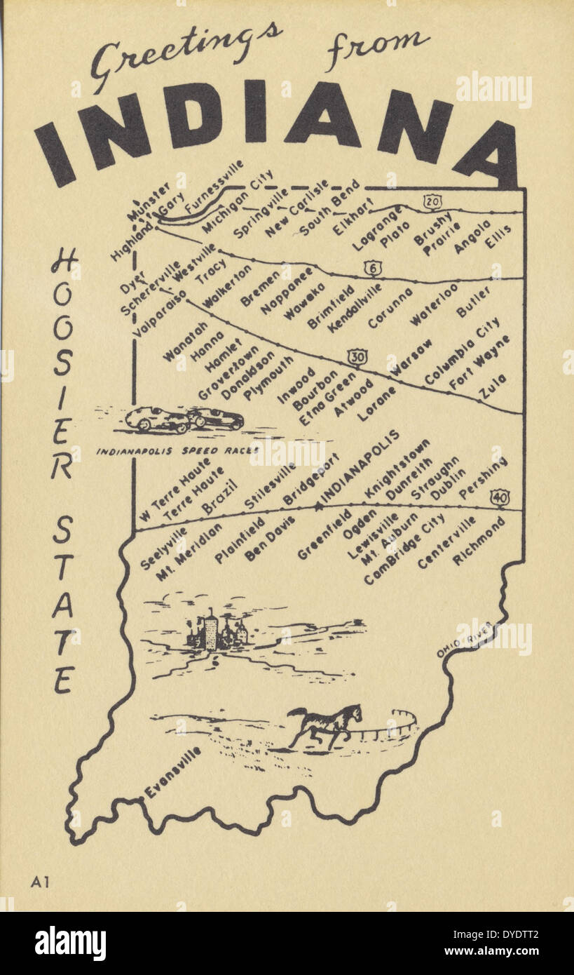 The 'Greetings from Indiana' series of drawings presents a visual ...