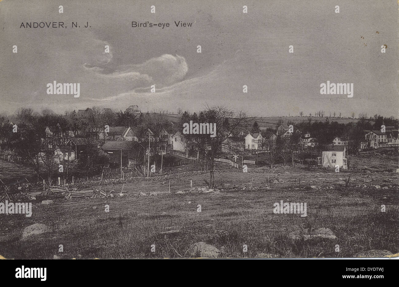 This aerial photograph of Andover, New Jersey, provides a bird's-eye ...