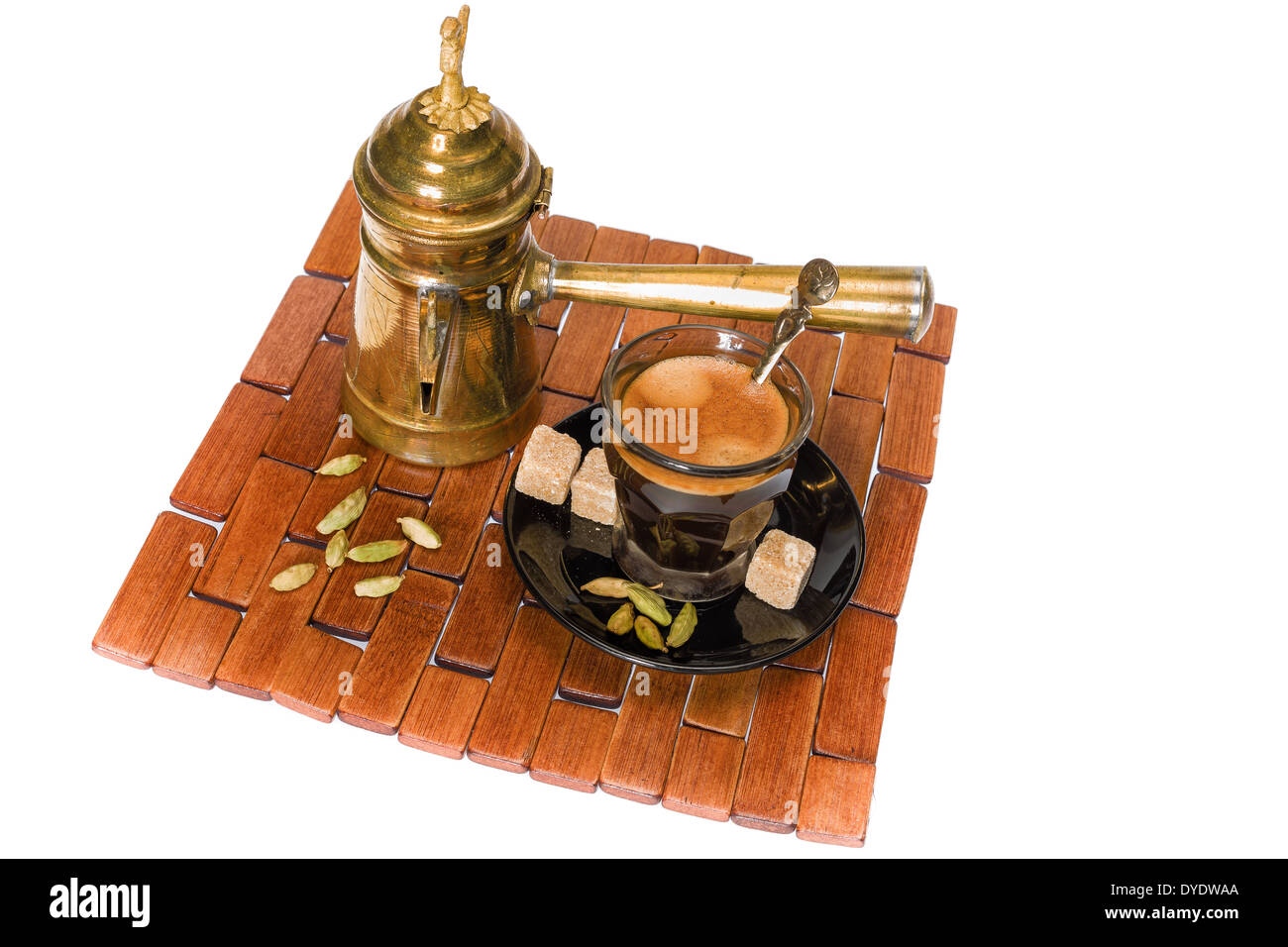 Traditional Turkish coffee served with coriander seeds Stock Photo - Alamy