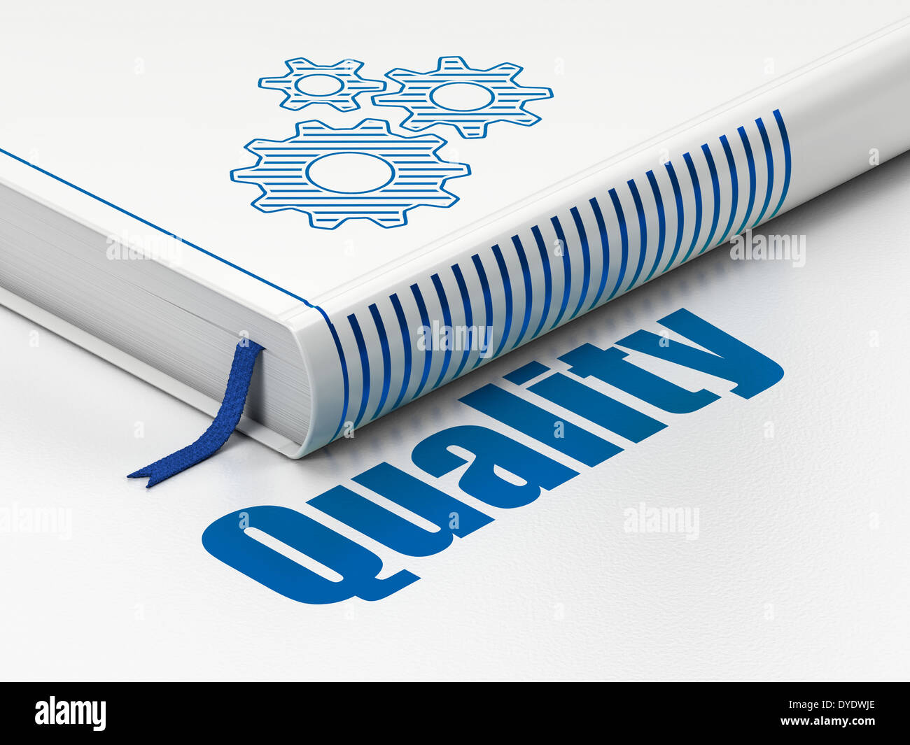 Marketing concept: book Gears, Quality on white background Stock Photo ...