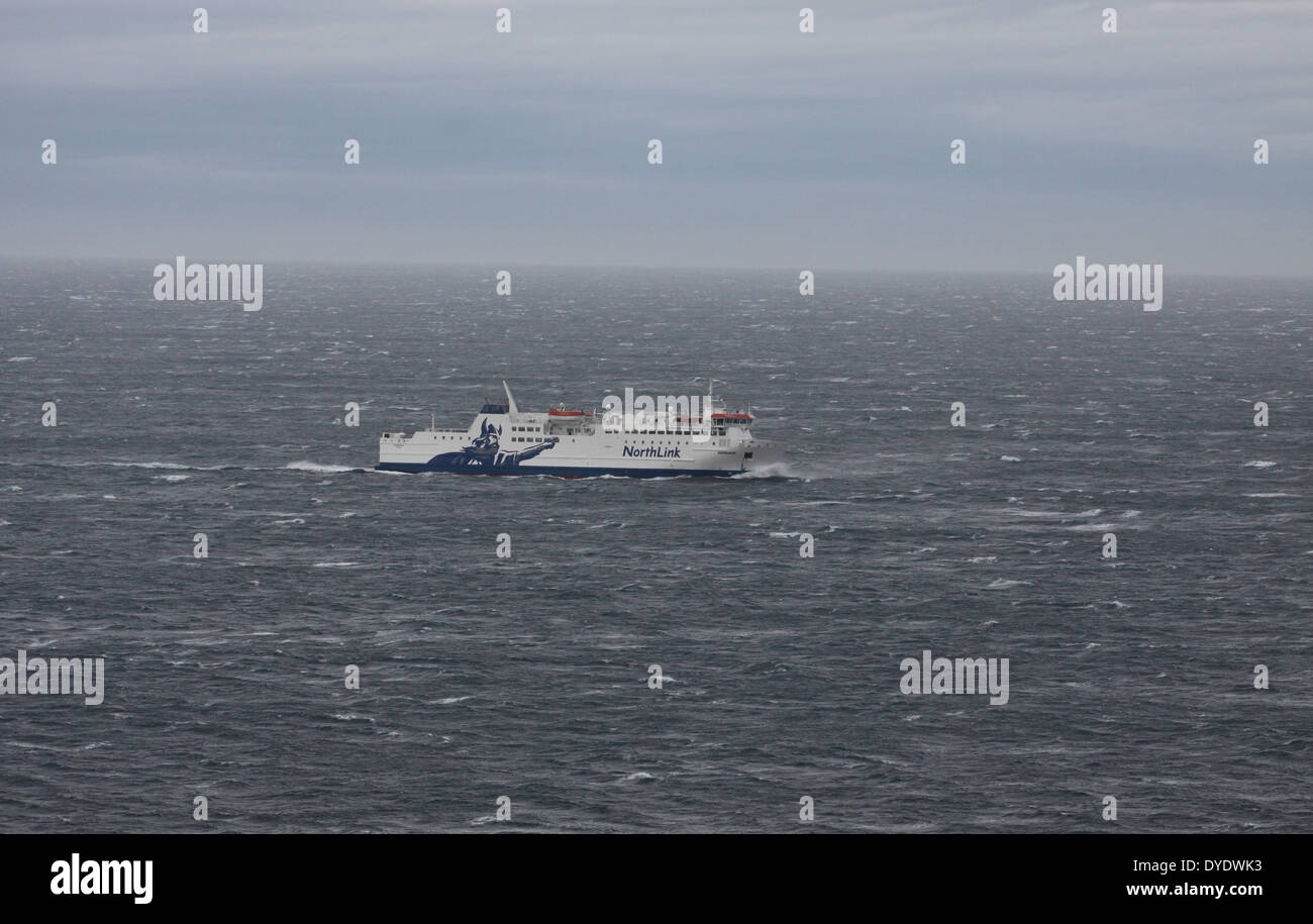 Northlink ferry MV Hamnavoe crossing Pentland Firth to Orkney Scotland ...