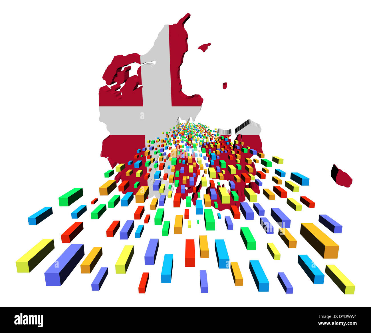 Denmark map Cut Out Stock Images & Pictures - Alamy
