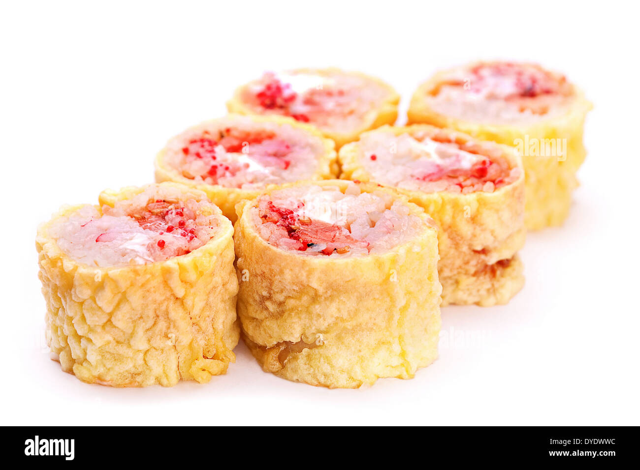 Japanese food hot roll isolated on white Stock Photo - Alamy