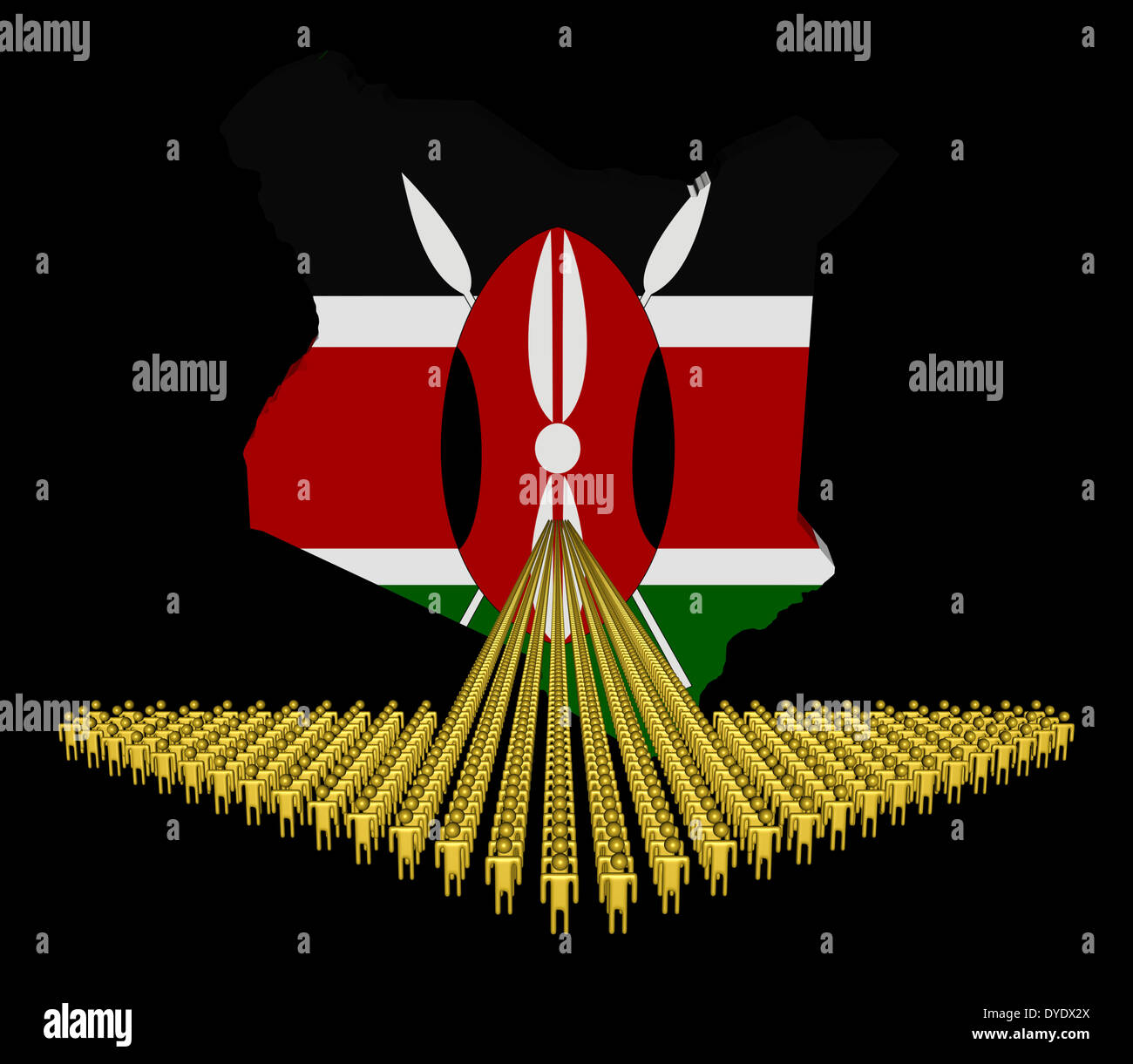 Arrow of people with Kenya map flag illustration Stock Photo - Alamy