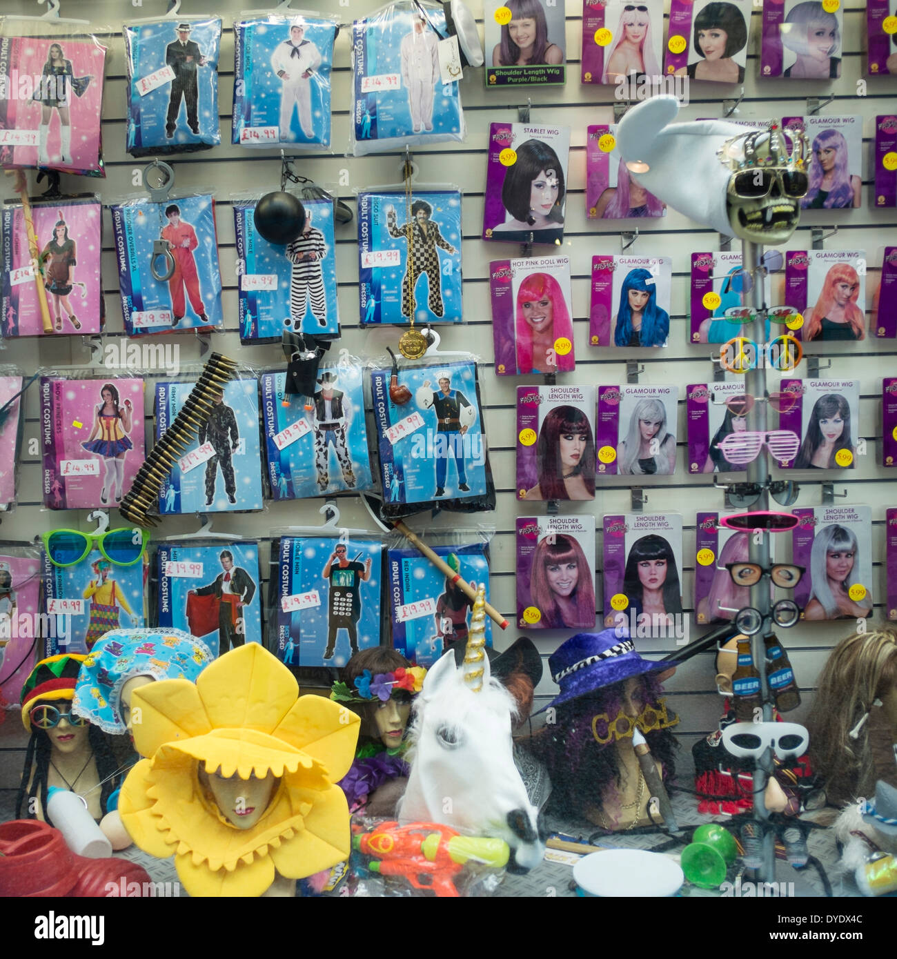 Joke shop window, High Street Arcade, Cardiff City centre Wales UK ...