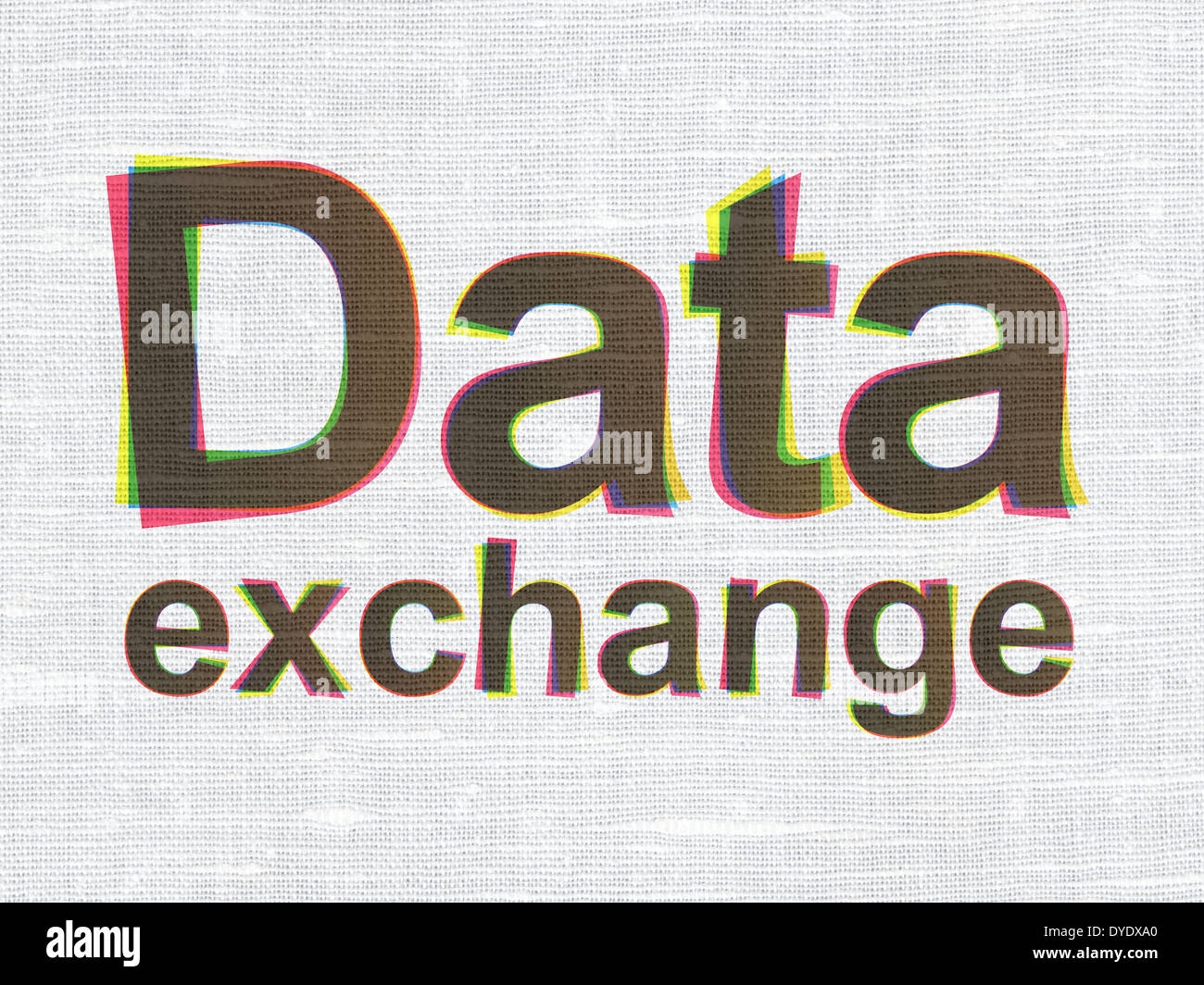 Information concept: Data Exchange on fabric texture background Stock ...