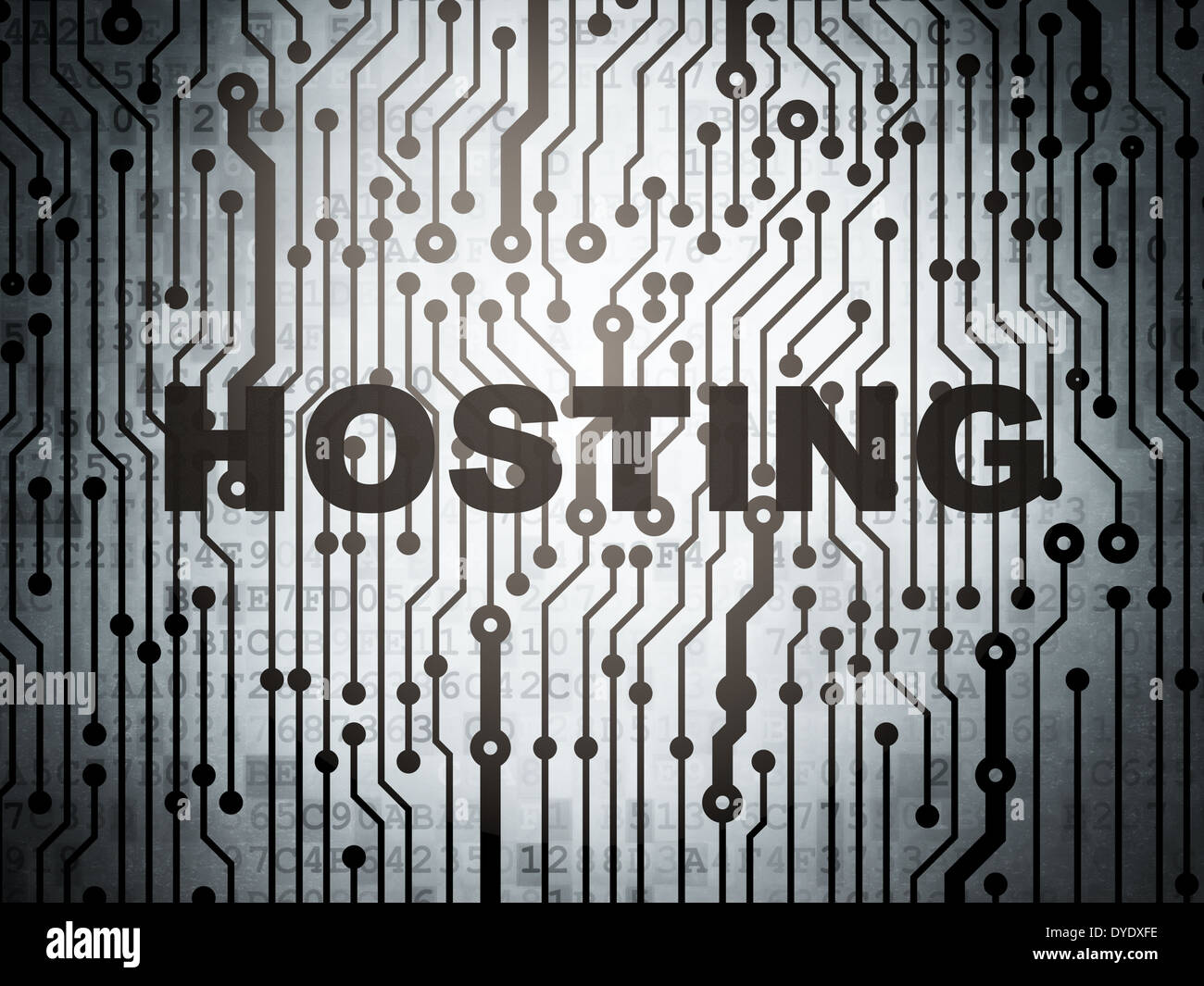 Web design concept: circuit board with Hosting Stock Photo - Alamy