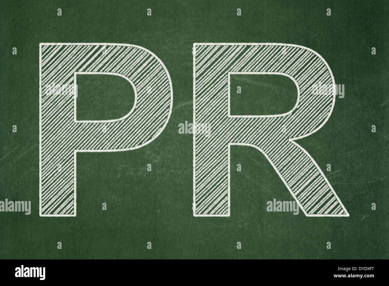 Advertising concept: PR on chalkboard background Stock Photo - Alamy
