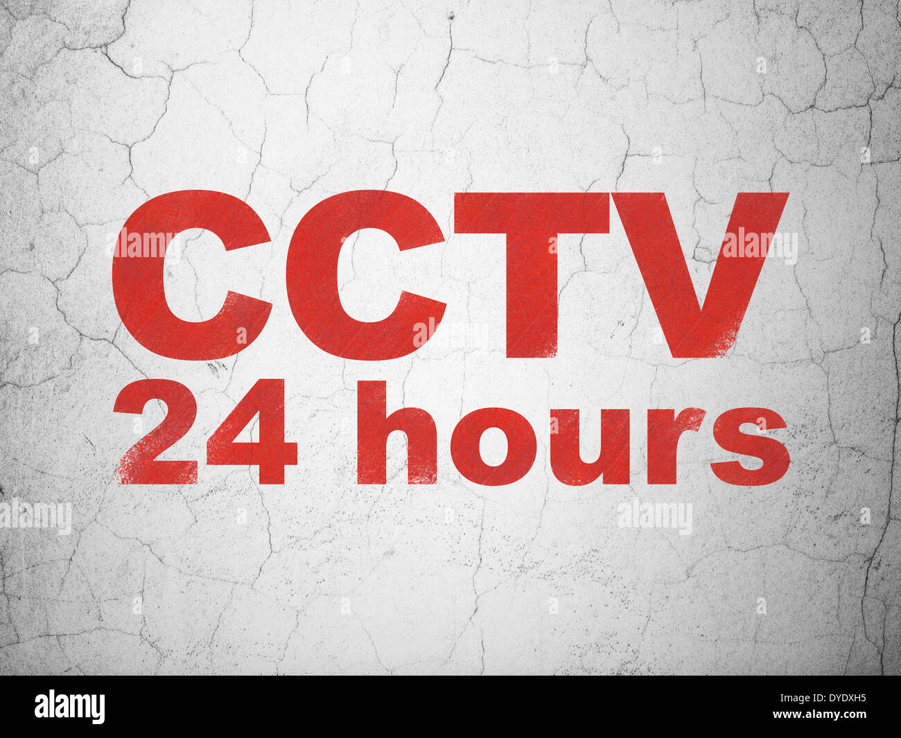 Safety concept: CCTV 24 hours on wall background Stock Photo - Alamy