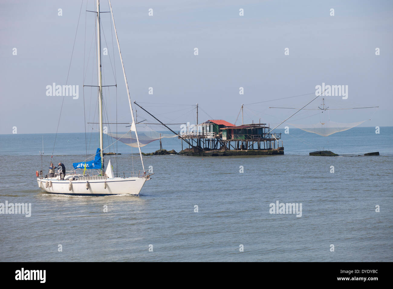 Italy,Tuscany, Pisa, Marina di Pisa, sea and boat Stock Photo - Alamy