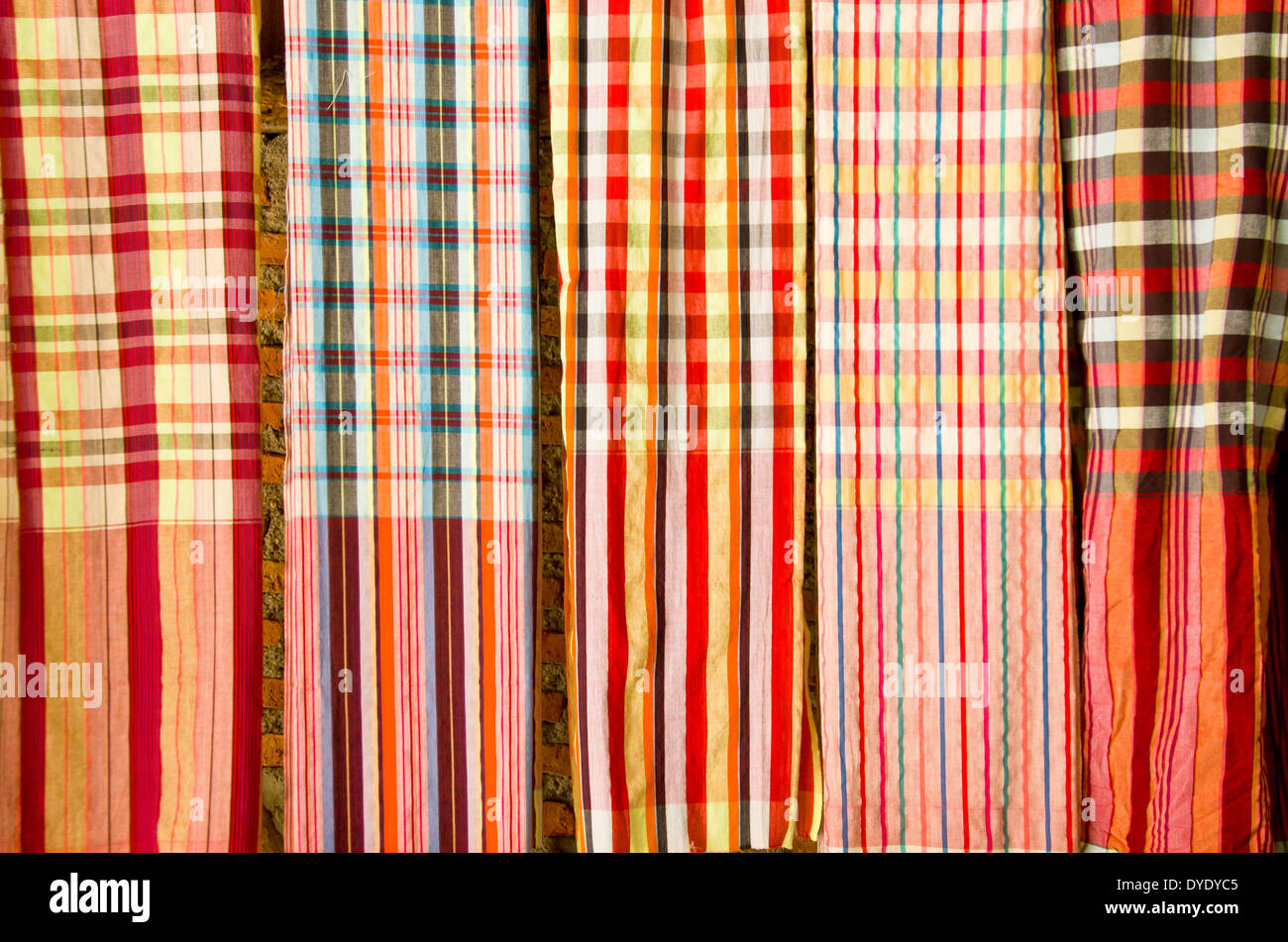 colorful of Thai silk texture background Stock Photo - Alamy