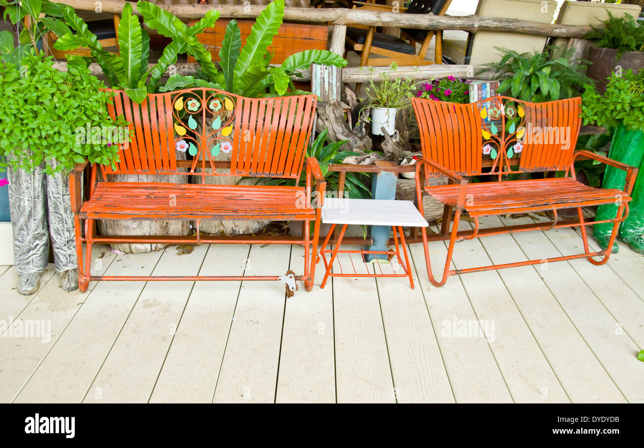 empty bench for relaxation Stock Photo - Alamy