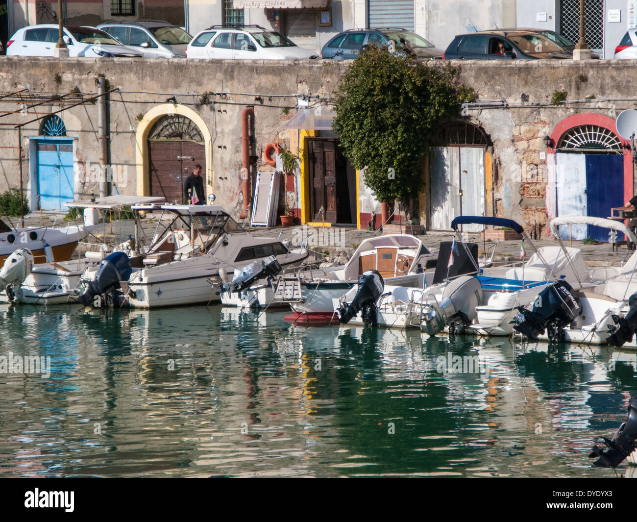 Italy,Tuscany,Livorno, port and boat Stock Photo - Alamy