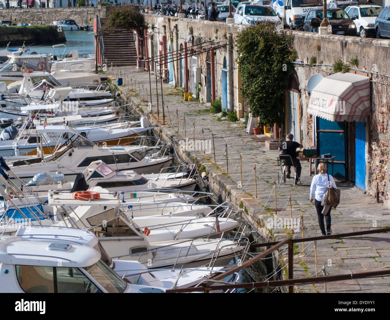 Italy,Tuscany,Livorno, port and boat Stock Photo - Alamy