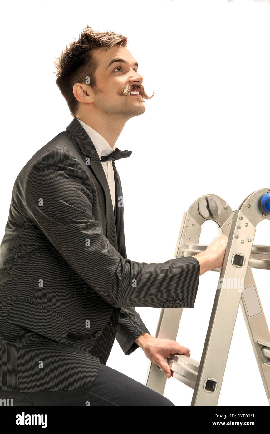 Person up ladder hi-res stock photography and images - Alamy